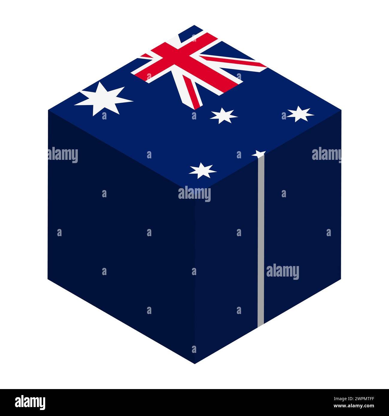 Australia flag - isometric 3D cube isolated on white background. Vector ...