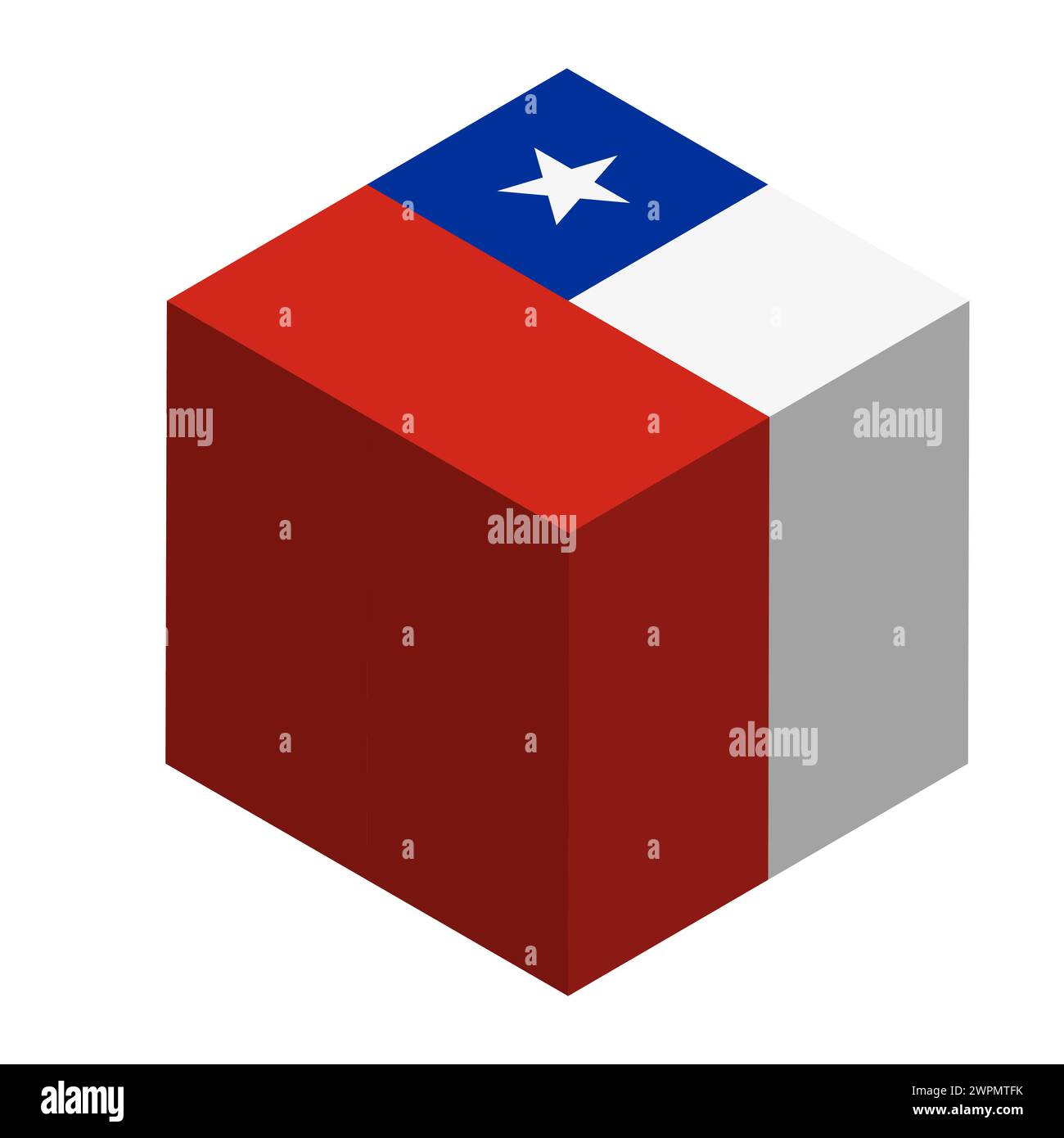 Chile flag - isometric 3D cube isolated on white background. Vector object Stock Vector Image ...