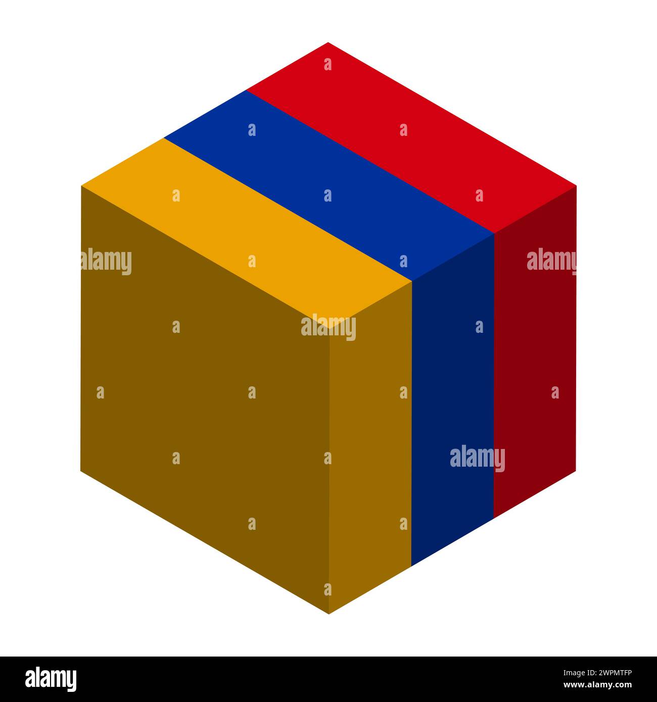 Armenia flag - isometric 3D cube isolated on white background. Vector object Stock Vector Image ...