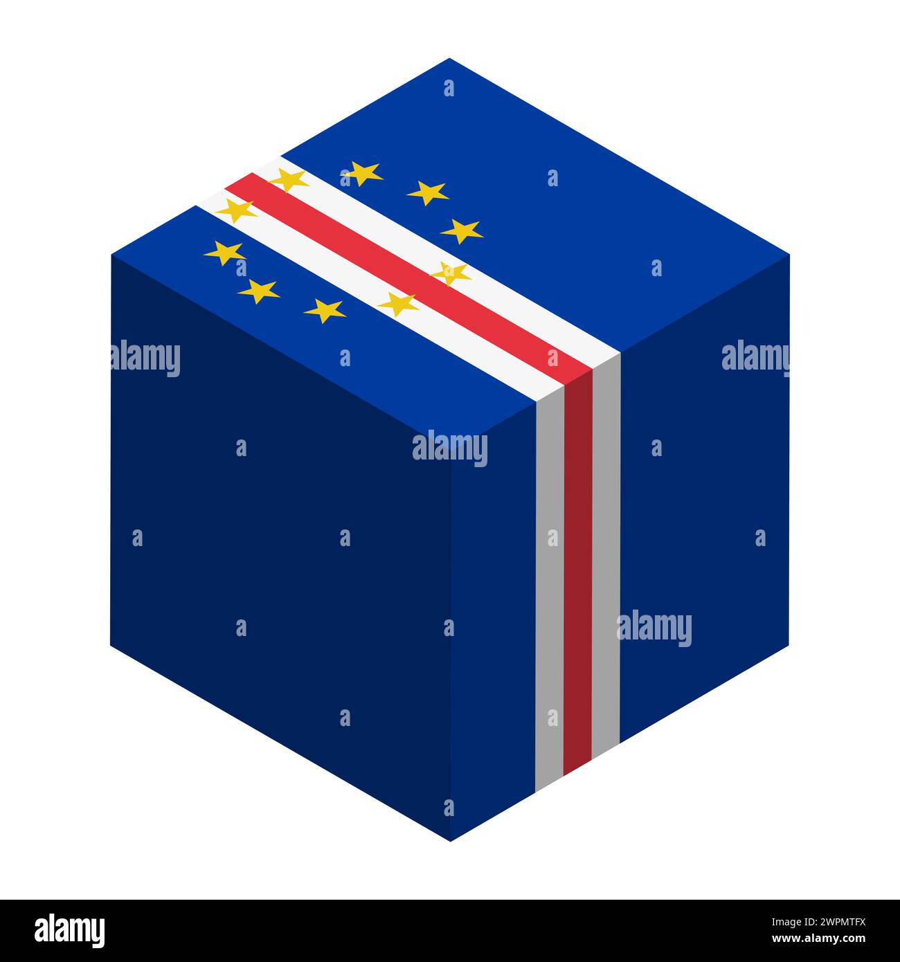 Cape Verde flag - isometric 3D cube isolated on white background. Vector object Stock Vector ...