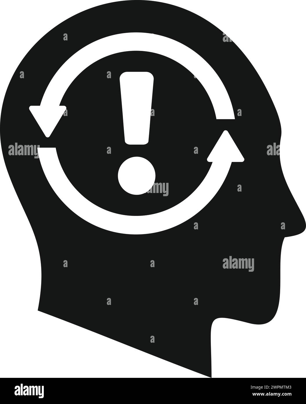 Rethink brain mind icon simple vector. Idea plan problem. Reason ...