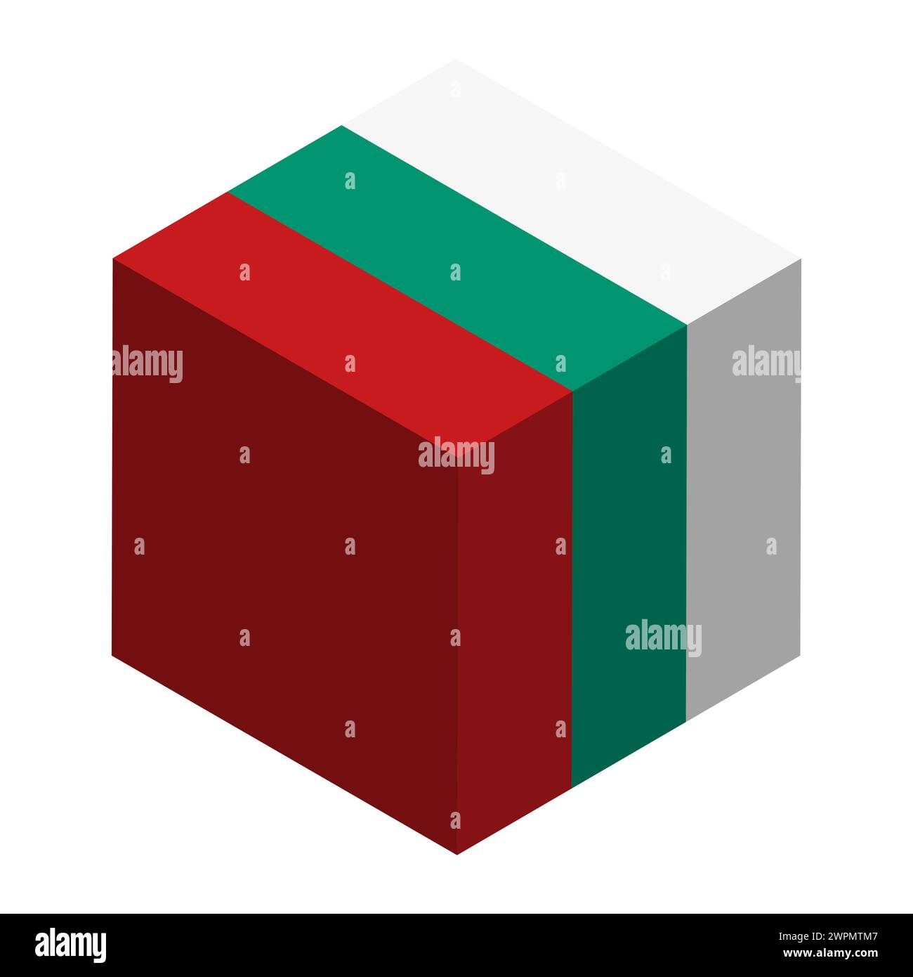 Bulgaria flag - isometric 3D cube isolated on white background. Vector object Stock Vector Image ...