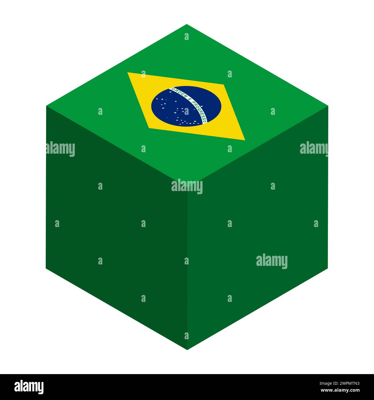 Brazil flag - isometric 3D cube isolated on white background. Vector object Stock Vector Image ...