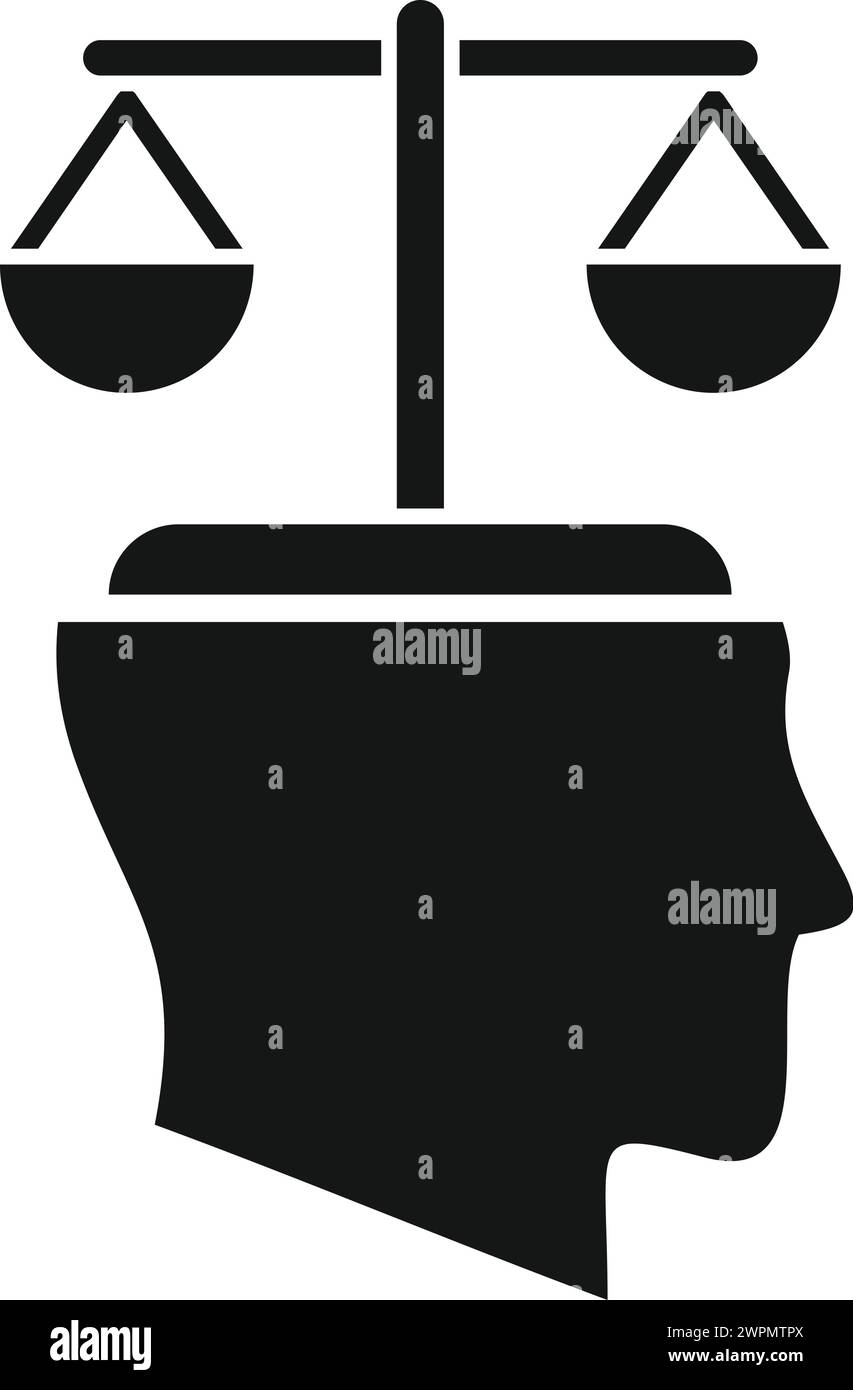Brain thinking balance icon simple vector. Judgement reason. Health ...