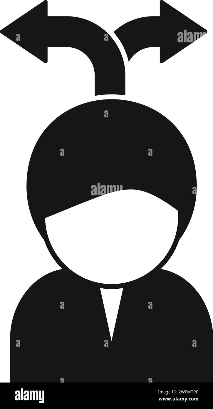 Plan solution thinking icon simple vector. Problem plan. Reason head ...