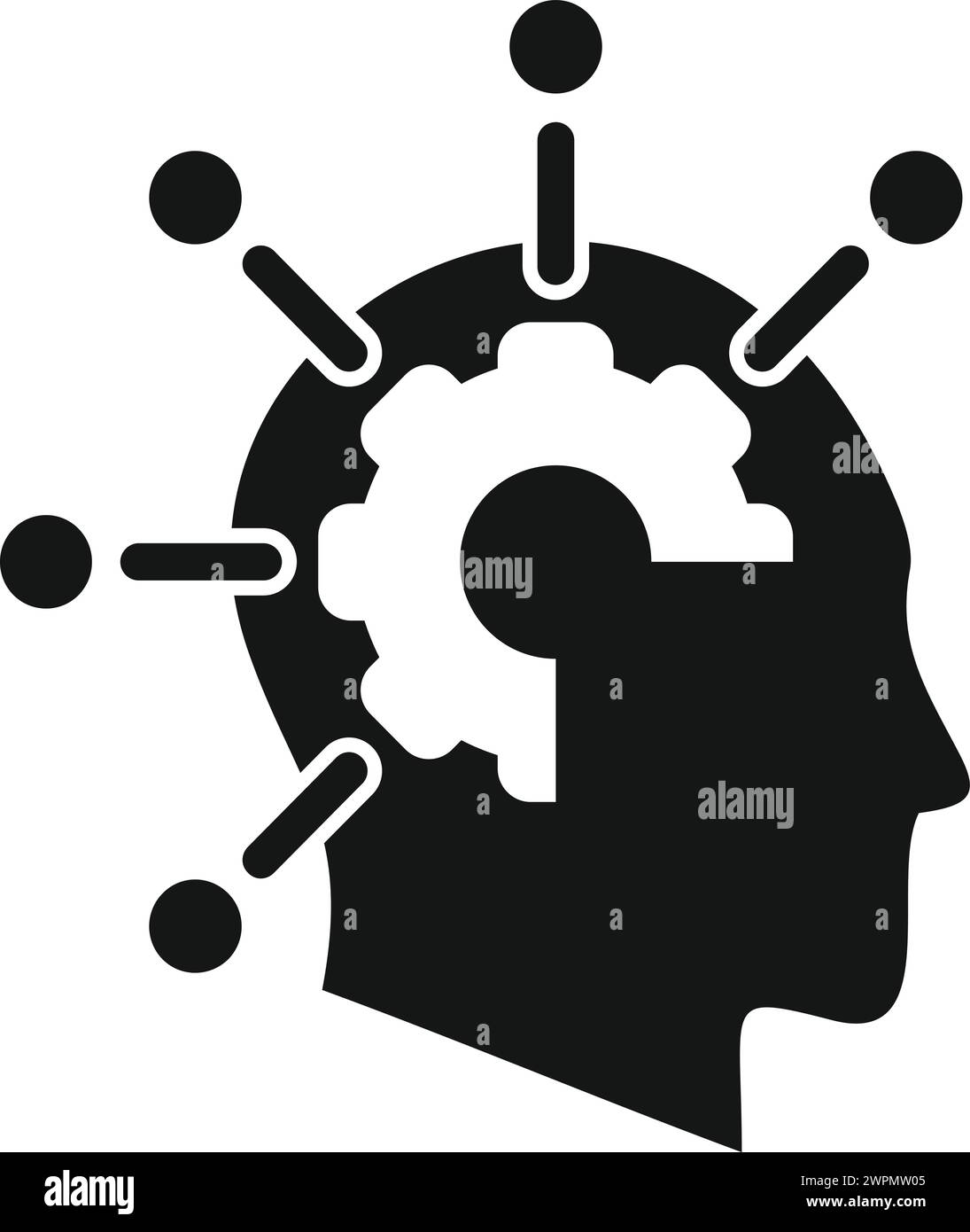 Gear Brain Solution Icon Simple Vector Mind Pictogram Plan Problem