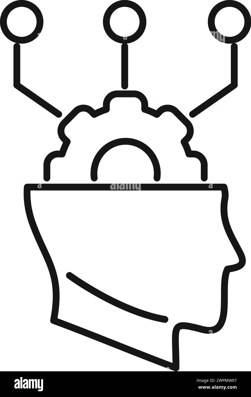 Gear plan wellness icon outline vector. Factual plan reason. Genius ...