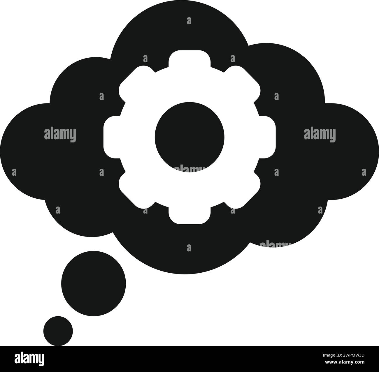 Gear Storm Thinking Icon Simple Vector Evidence Reason Solution