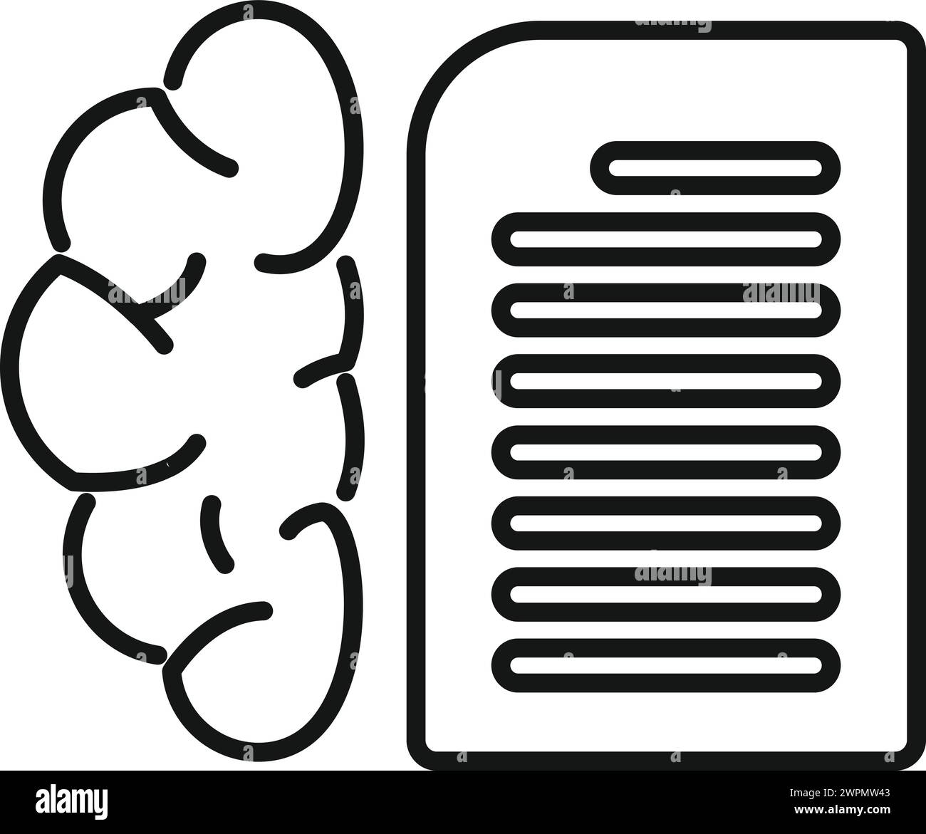 Brain solution plan icon outline vector. Evidence process reason. Doubt ...