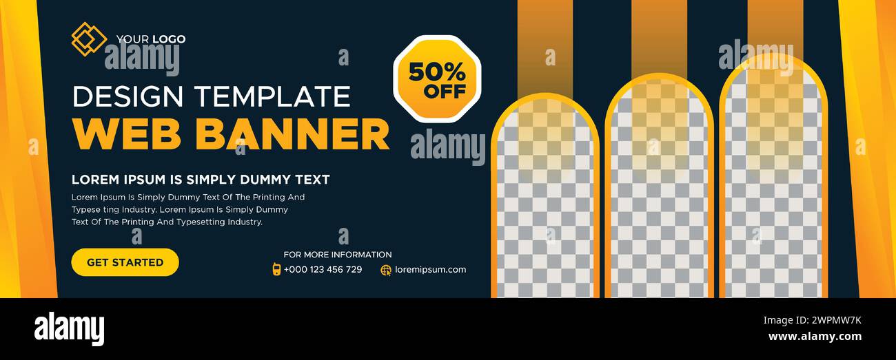 Abstract web banner template design with different geometric elements ...
