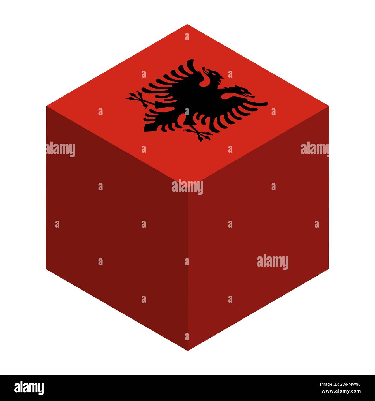 Albania flag - isometric 3D cube isolated on white background. Vector object Stock Vector Image ...