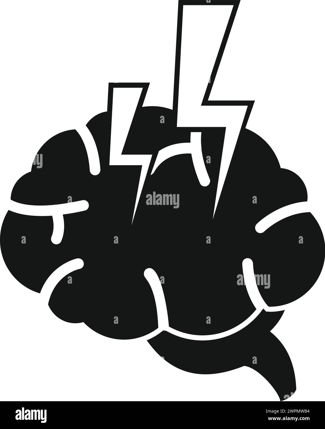 Brain storming icon simple vector. Think brain. Focus process reason ...