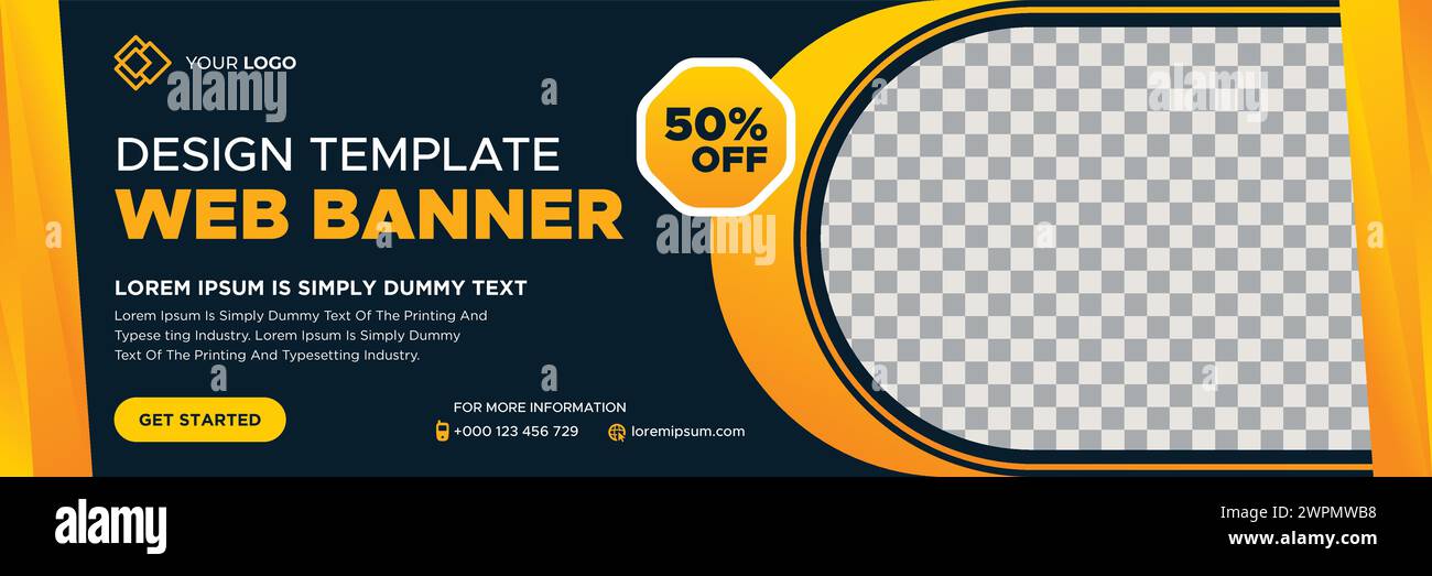 Abstract web banner template design with different geometric elements ...