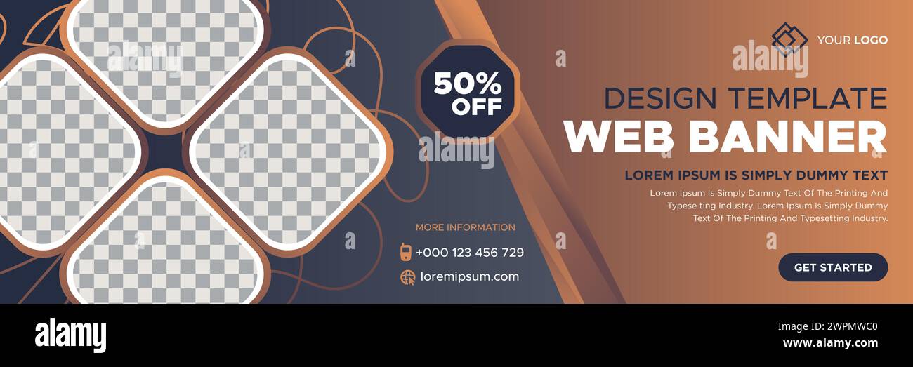 Abstract web banner template design with different geometric elements ...