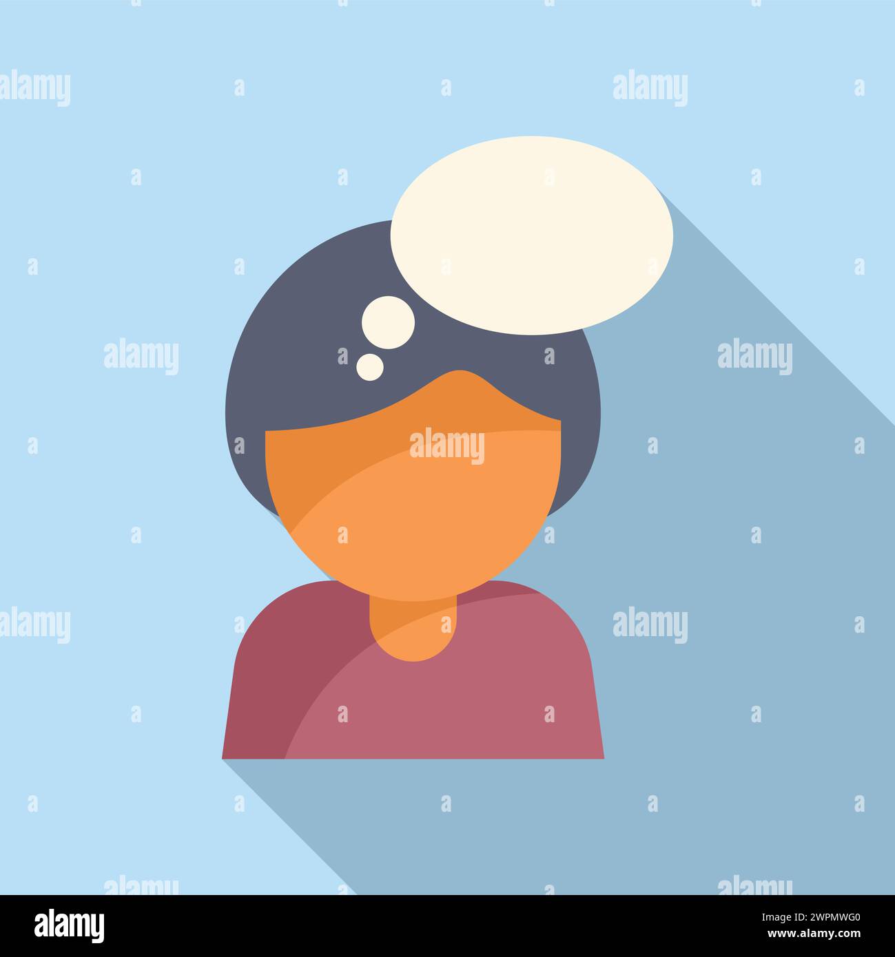 Talk bubble person icon flat vector. Coping skills support. Work ...