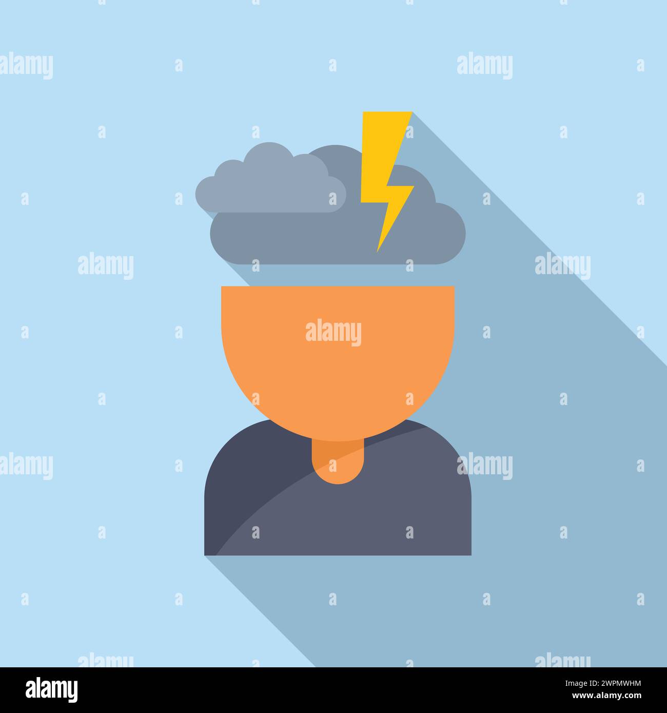 Brainstorming idea person icon flat vector. Coping skills. Work talking ...
