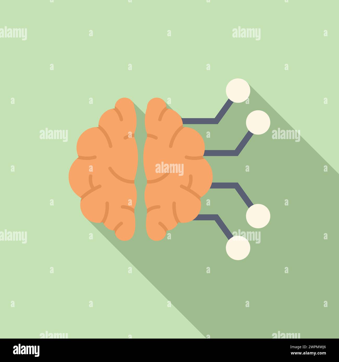 Brain coping skills icon flat vector. Health mental busy. Support ...