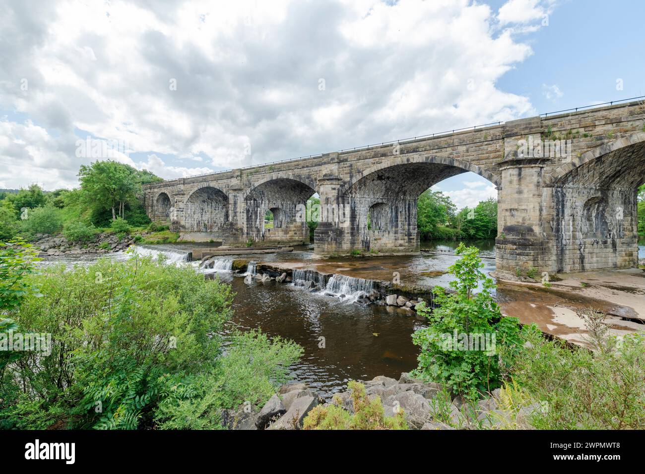 The Alston Arches Viaduct in Tyne, United Kingdom, stands as a ...