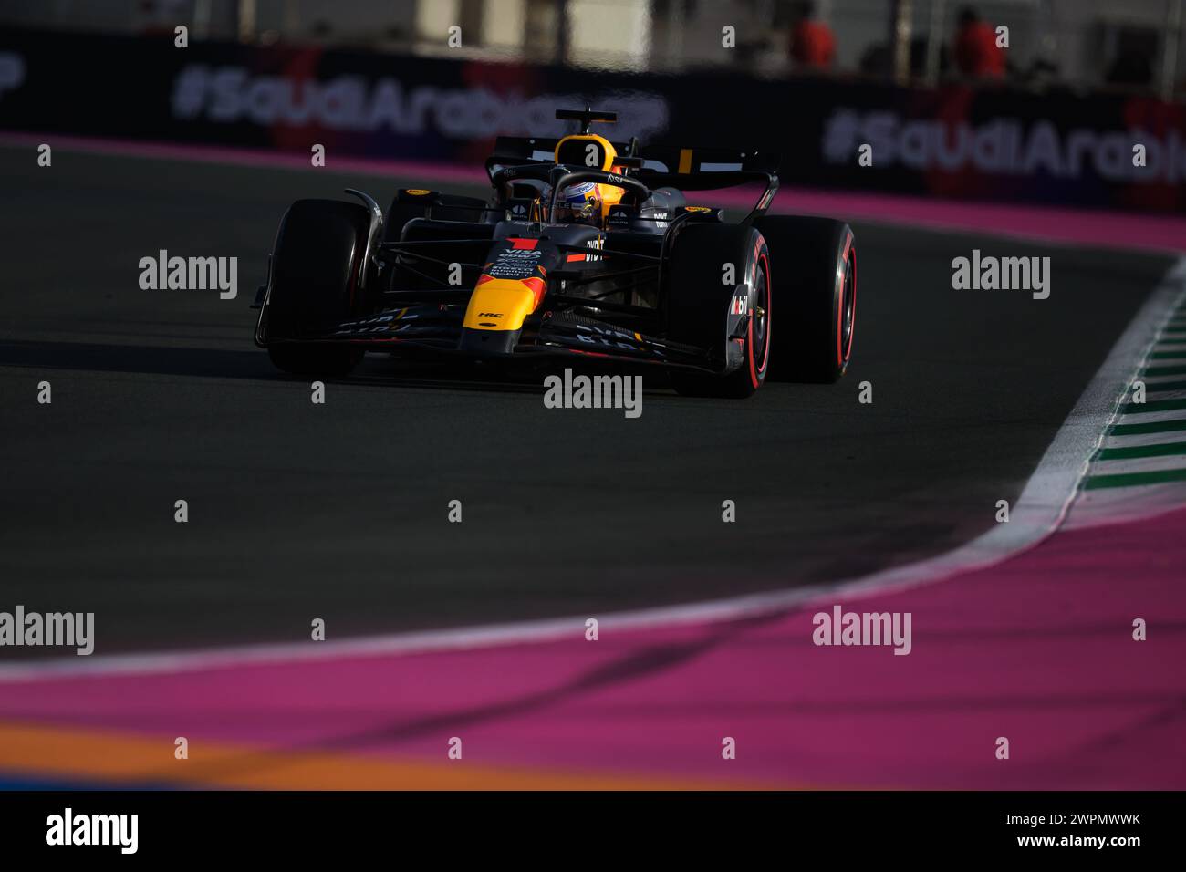 Jeddah, Saudi Arabia. 8th March 2024. Max Verstappen of Oracle Red Bull Racing During FP3. AHMAD ...