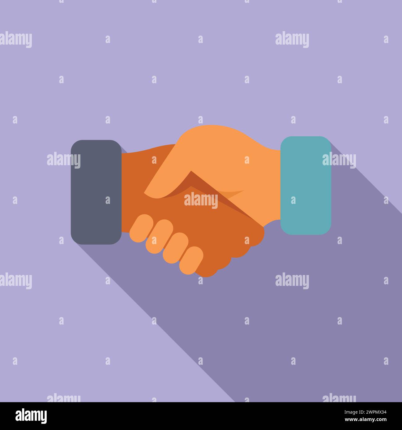 Worker handshake icon flat vector. Business coping skills. Tension ...