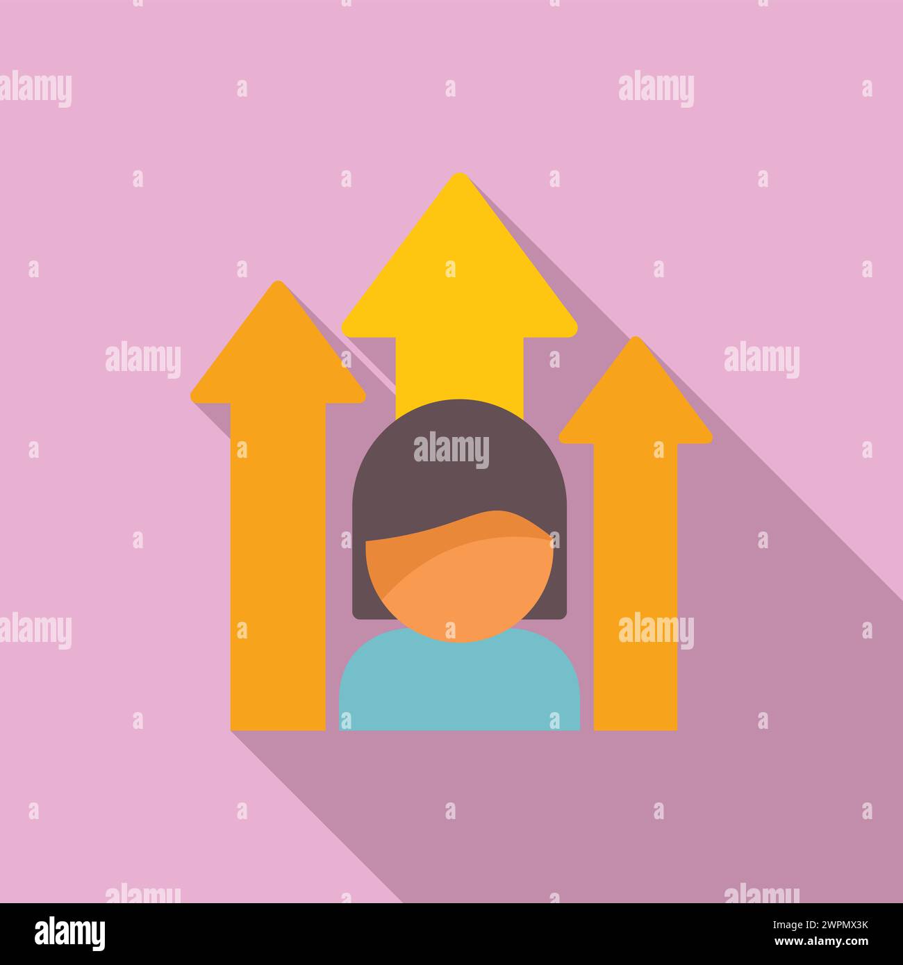 Level up coping skills icon flat vector. Health breath. Work education ...