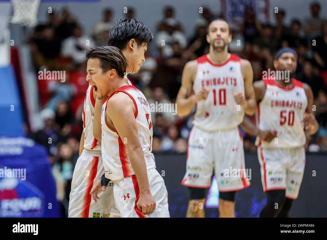 Cebu, Philippines. 8th Mar, 2024. Players of Chiba Jets celebrates ...