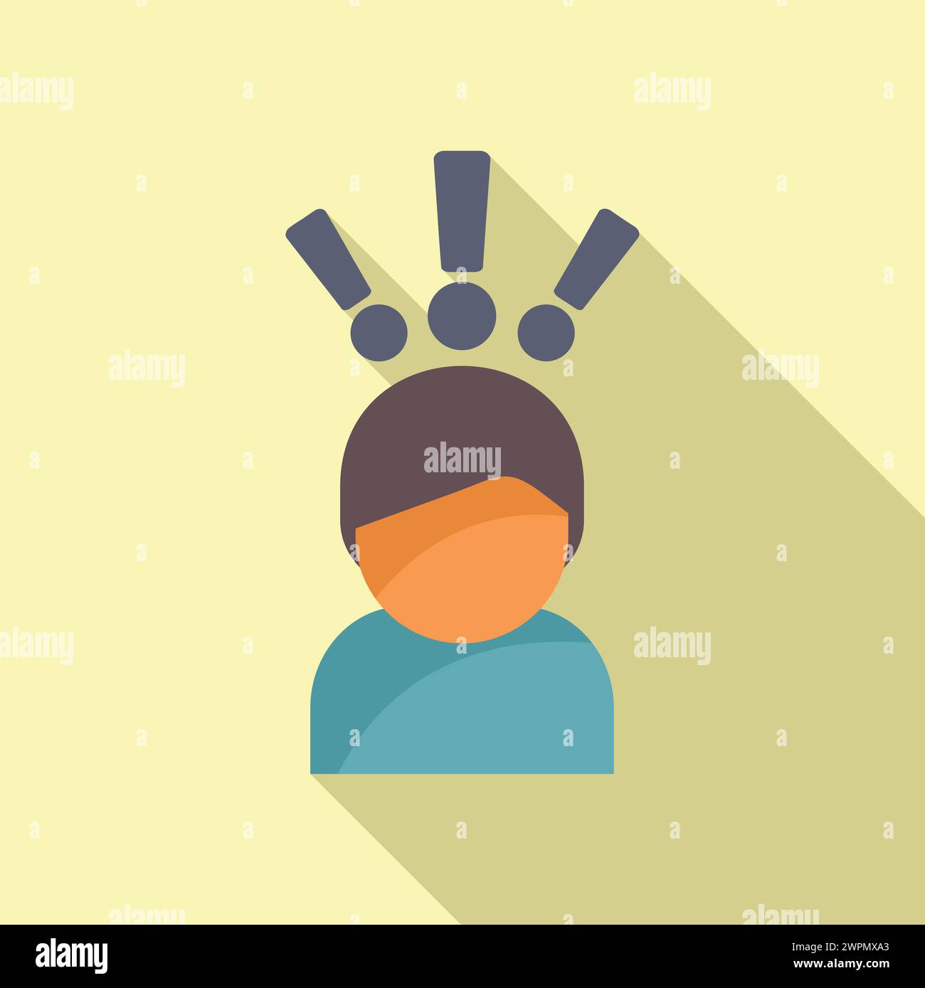 Person attention icon flat vector. Coping skills business. Stress ...
