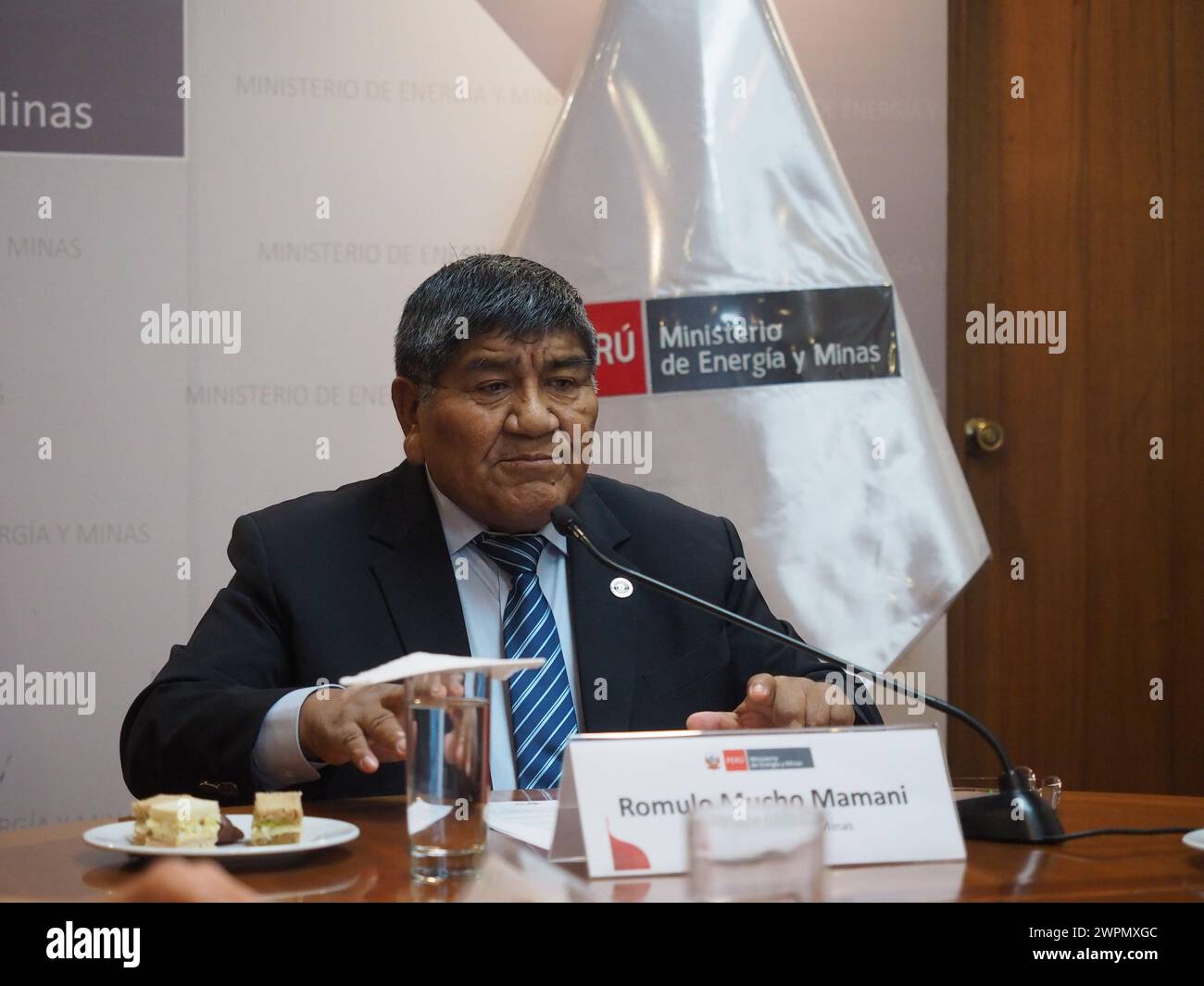 Lima, Peru. 08th Mar, 2024. Romulo Mucho Mamani, Minister of Energy and ...