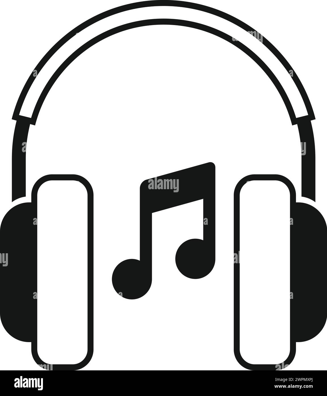Listen music headphones icon simple vector. Coping skills. Work tension ...