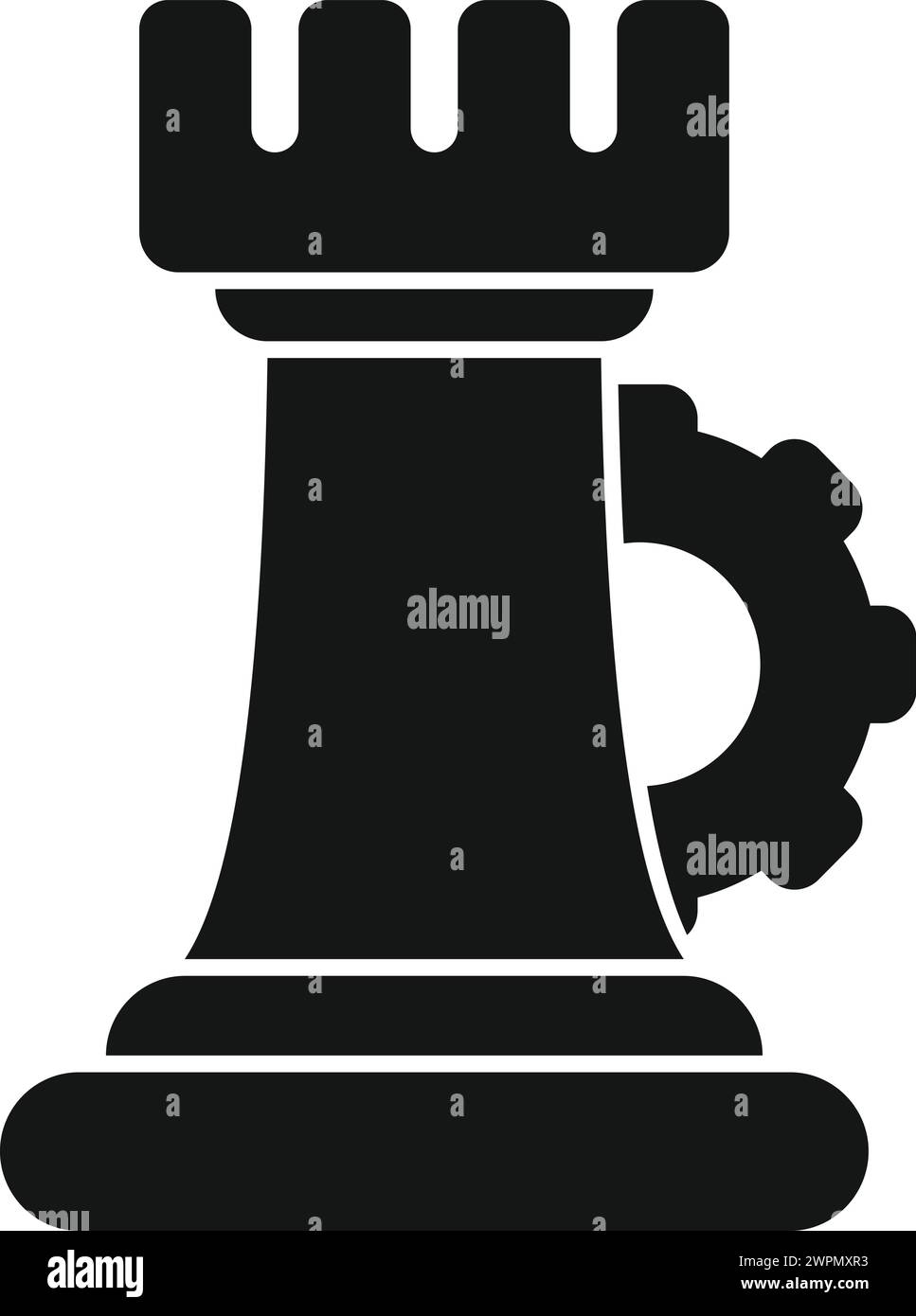 Chess tower gear work icon simple vector. Coping skills. Handle talking ...