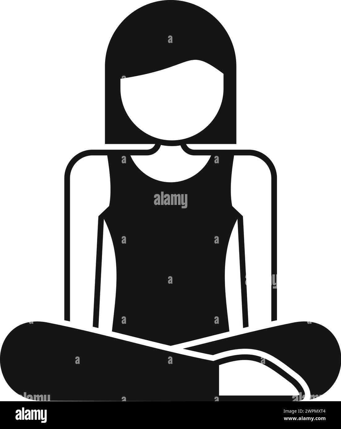 Person meditation pose icon simple vector. Coping skills health mental ...