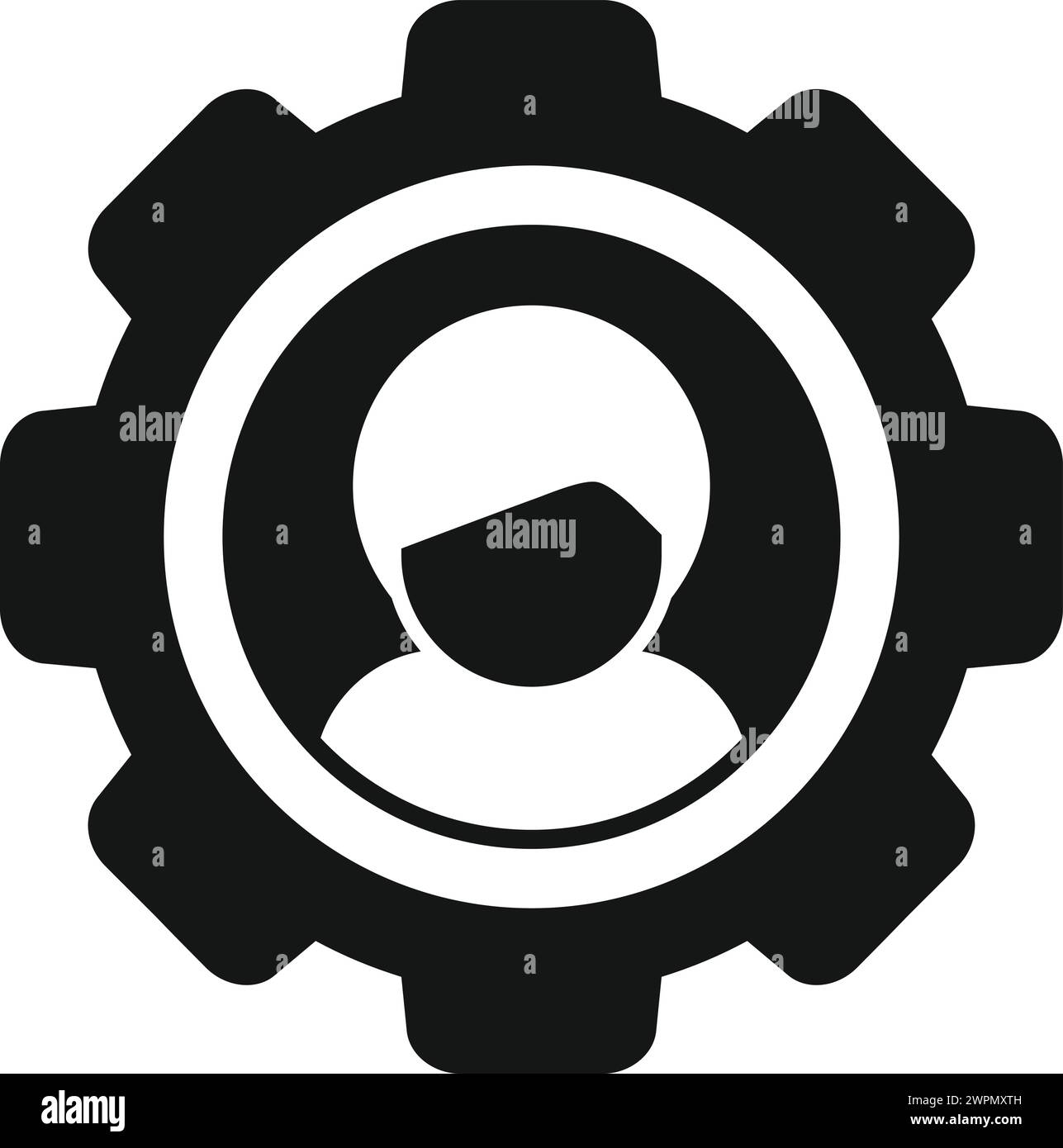 Gear work person icon simple vector. Coping skills business. Support ...