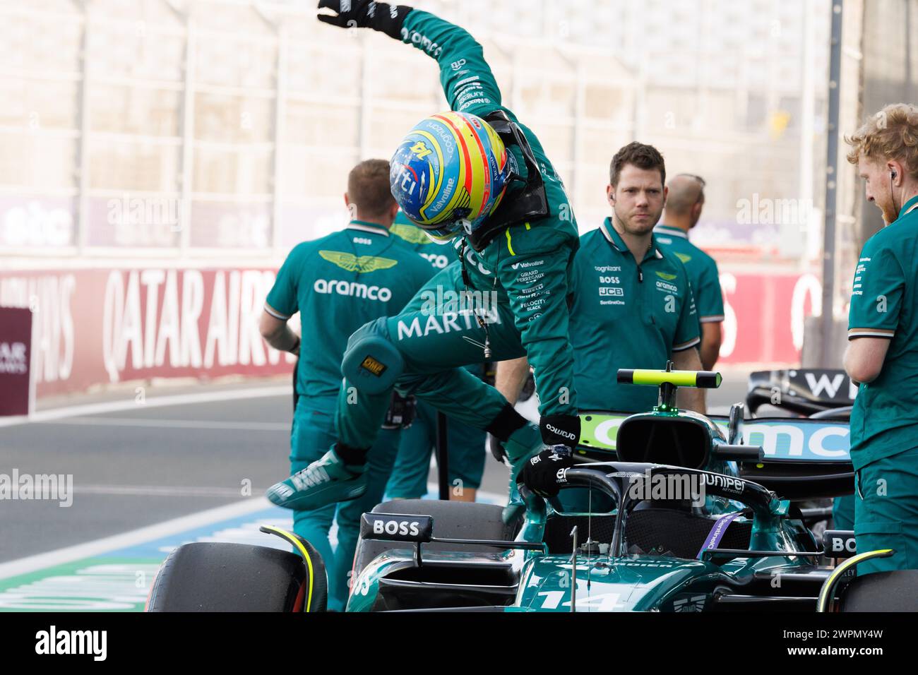 Jeddah, Arabie Saoudite. 08th Mar, 2024. ALONSO Fernando (spa), Aston Martin F1 Team AMR24 ...