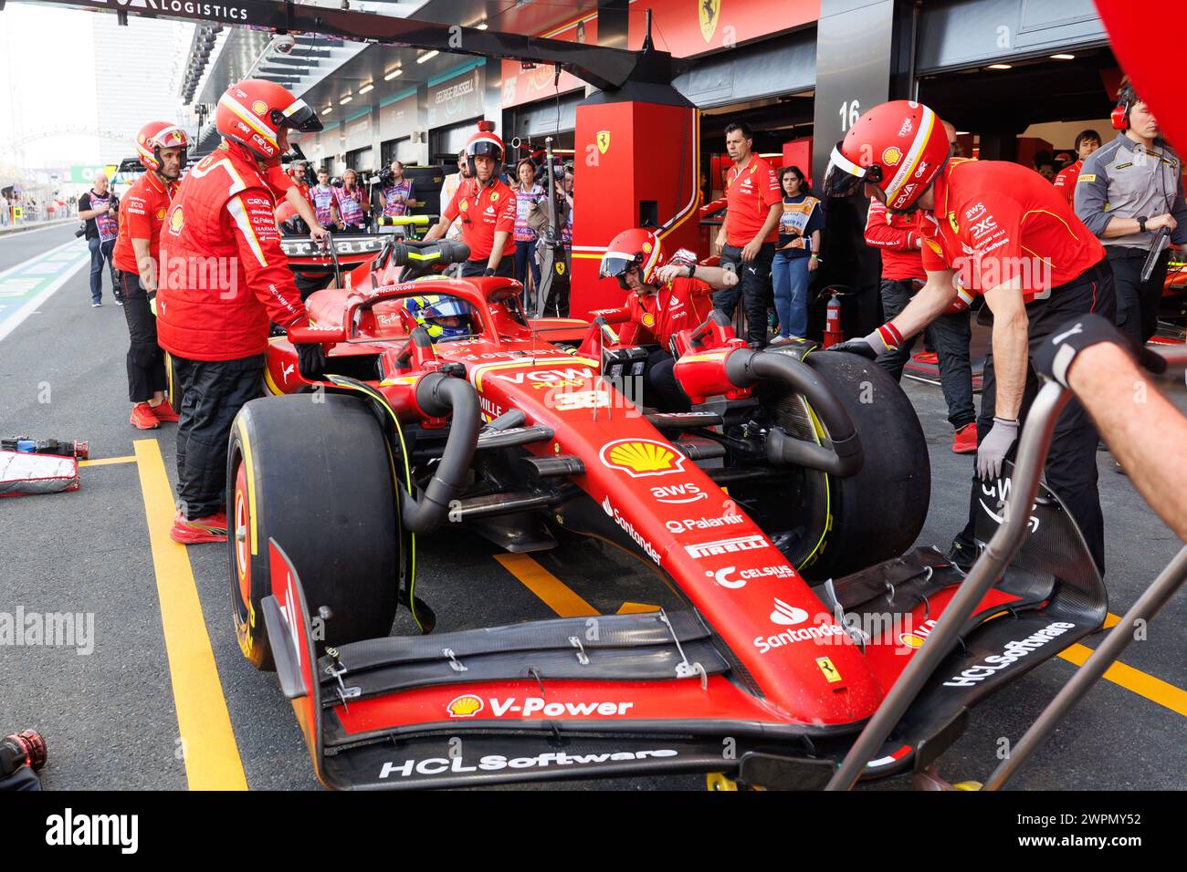 Jeddah, Arabie Saoudite. 08th Mar, 2024. 38 BEARMAN Oliver, Scuderia Ferrari SF-24, during the ...