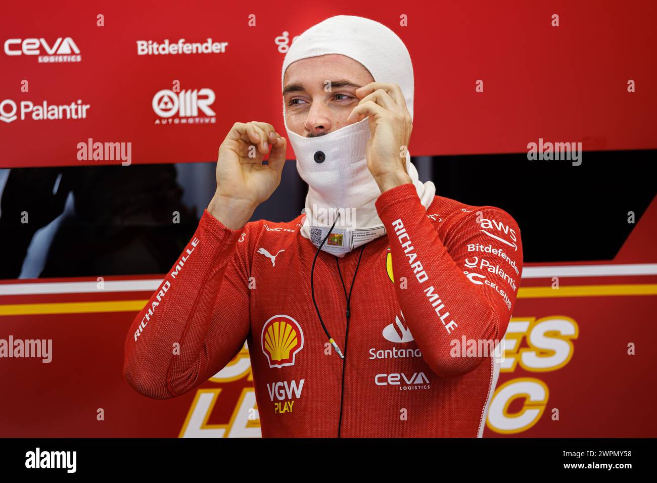Jeddah, Arabie Saoudite. 08th Mar, 2024. LECLERC Charles (mco), Scuderia Ferrari SF-24, portrait ...