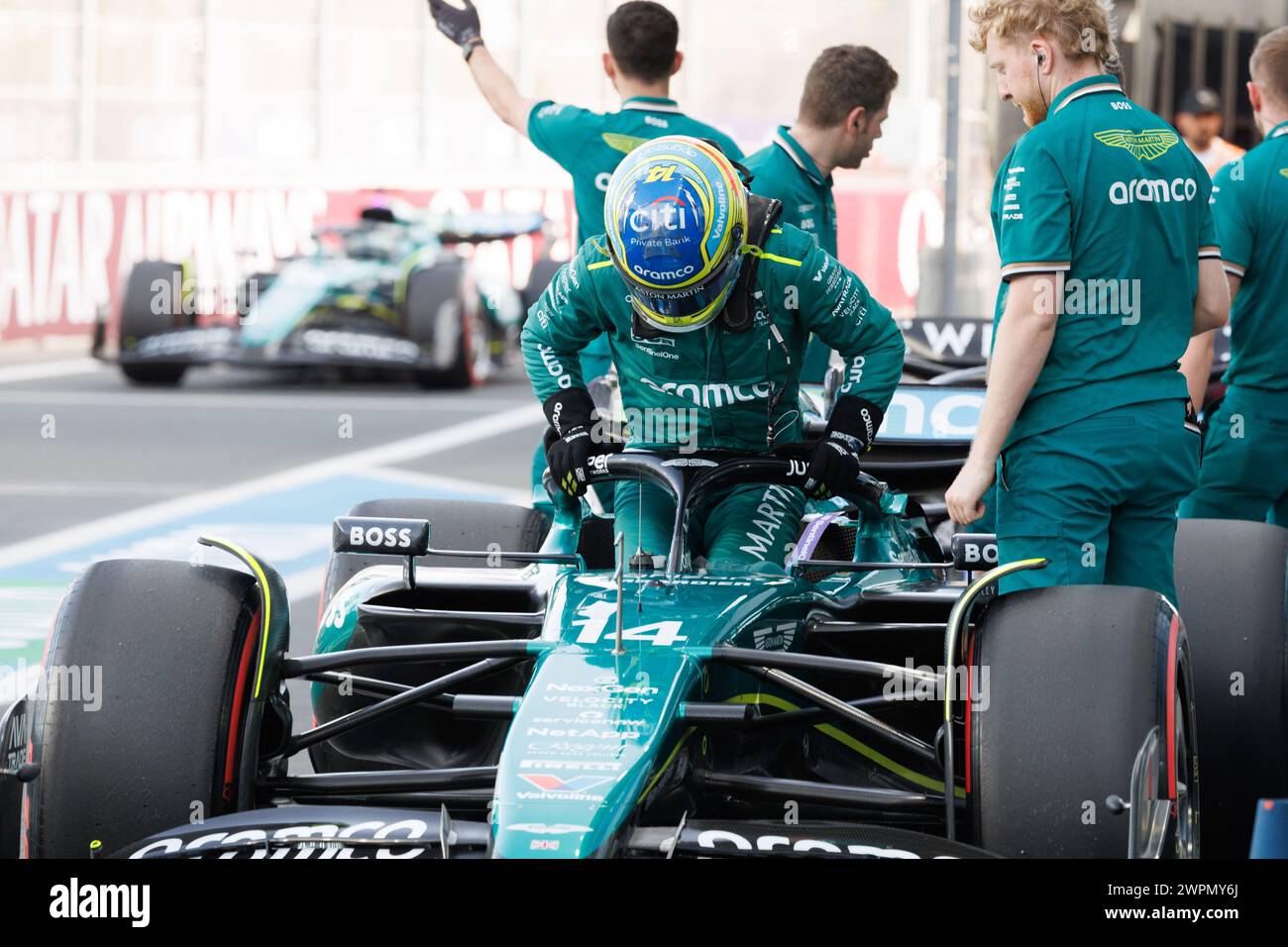 Jeddah, Arabie Saoudite. 08th Mar, 2024. ALONSO Fernando (spa), Aston Martin F1 Team AMR24 ...