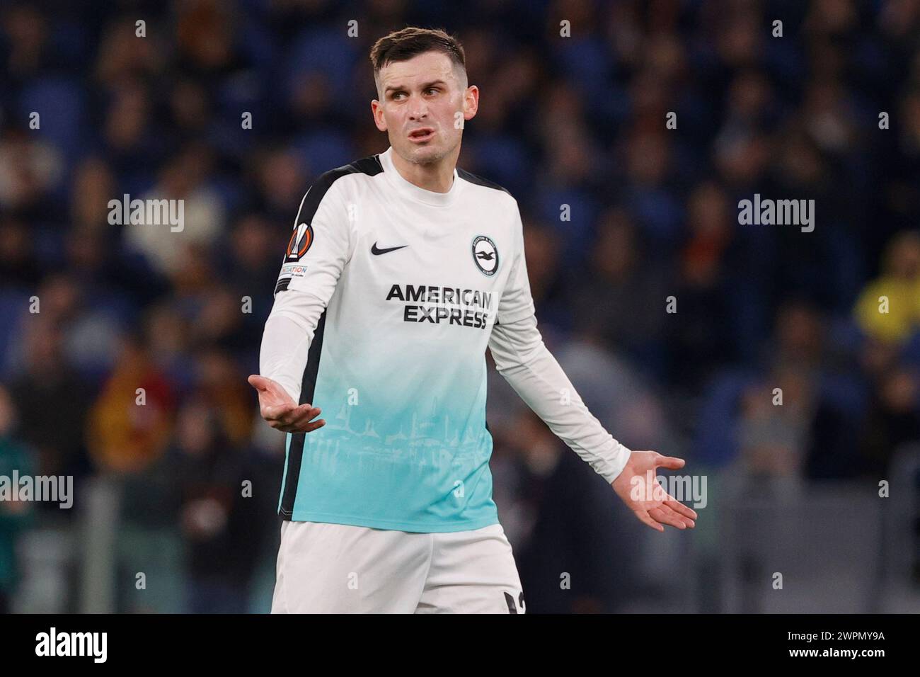 Pascal Grob of Brighton reacts during Uefa Europa League round of 16 ...