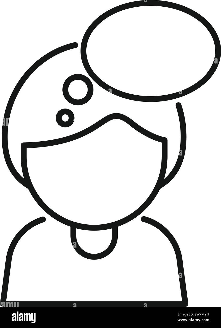 Talk bubble person icon outline vector. Coping skills support. Work ...