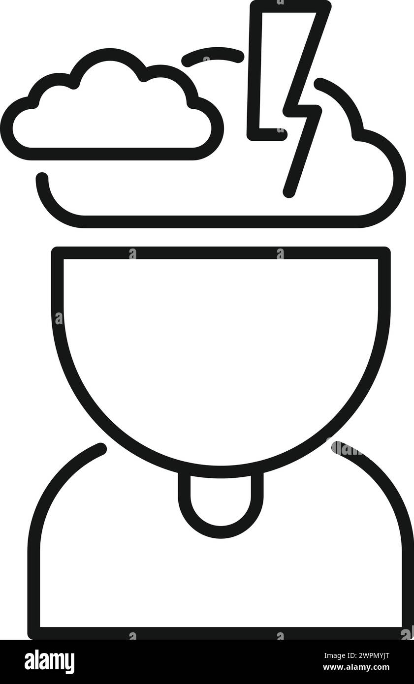 Brainstorming idea person icon outline vector. Coping skills. Work ...