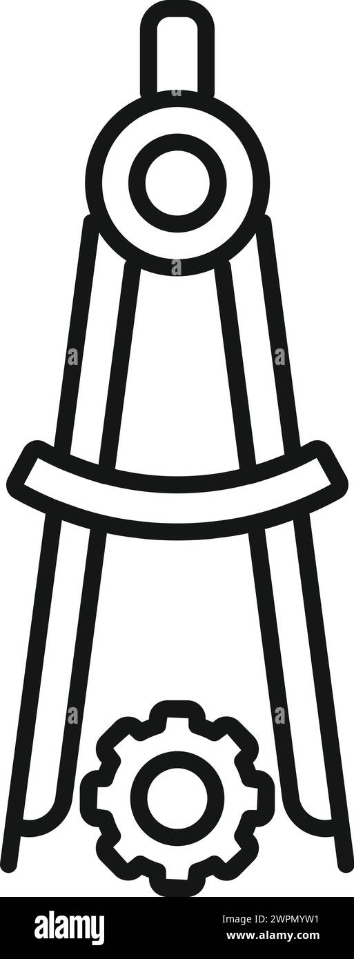 Compass gear work icon outline vector. Coping skills. Advice help ...