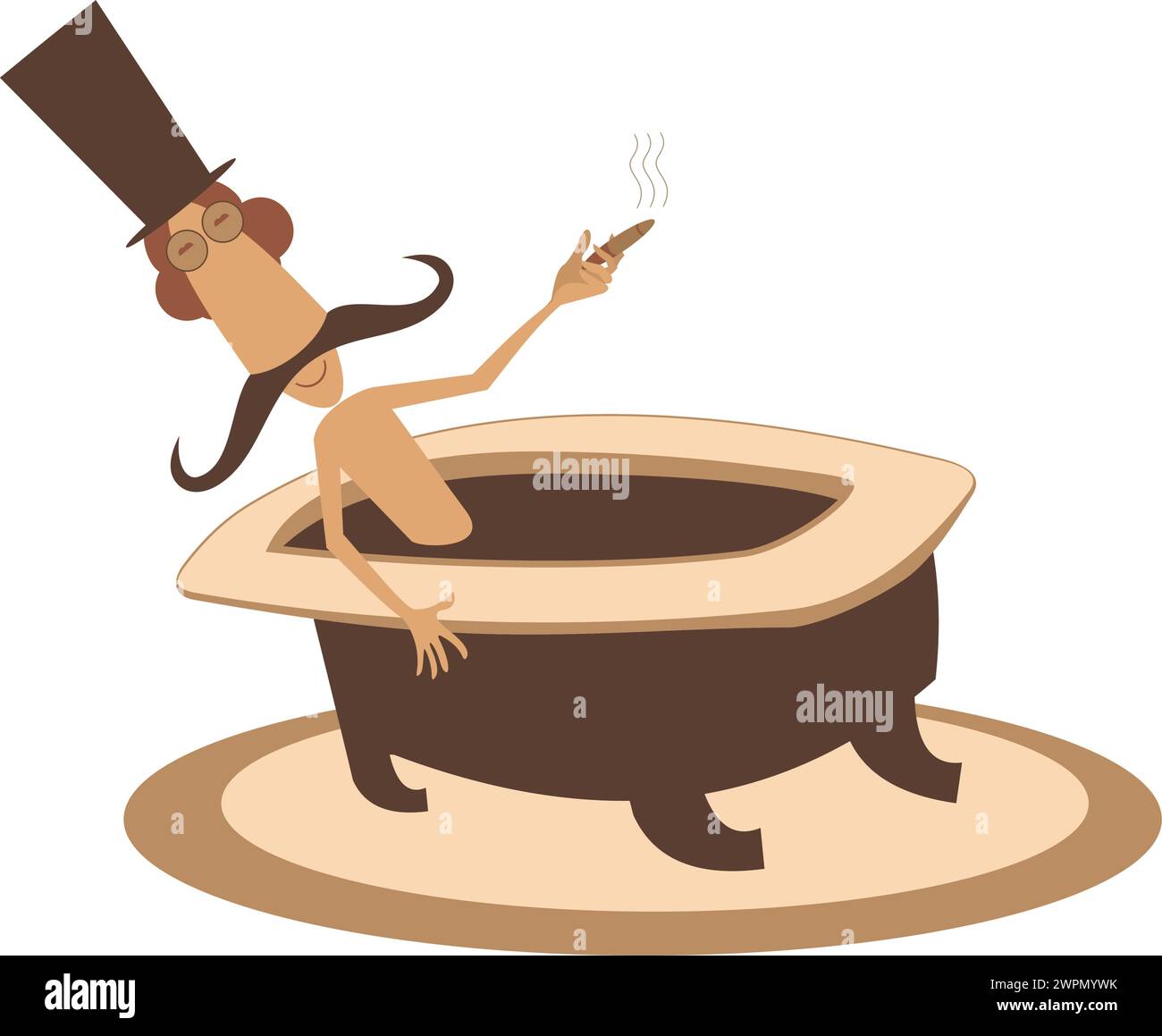 Man in bath and cigar hi-res stock photography and images - Alamy