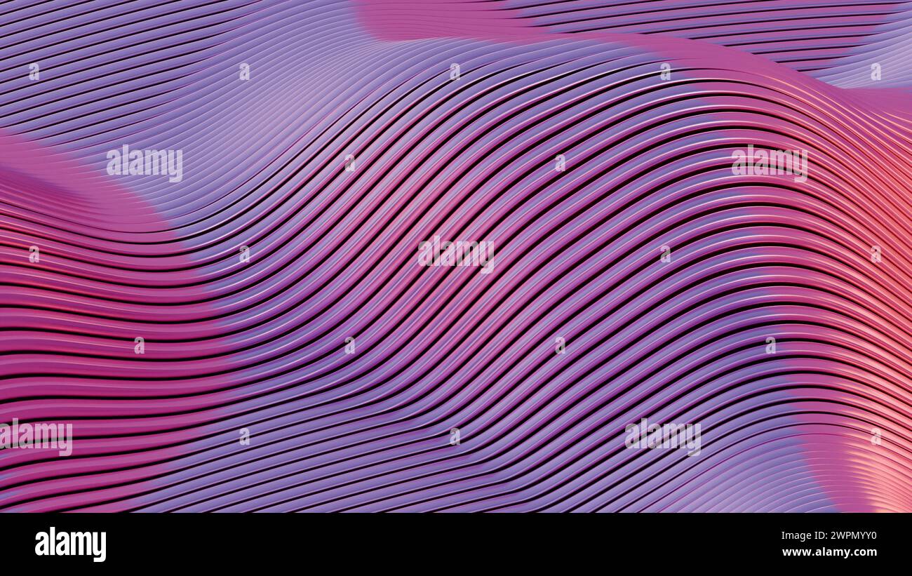 Waves of dynamic waveforms with effects, creating a visually rhythmic and harmonious composition ...