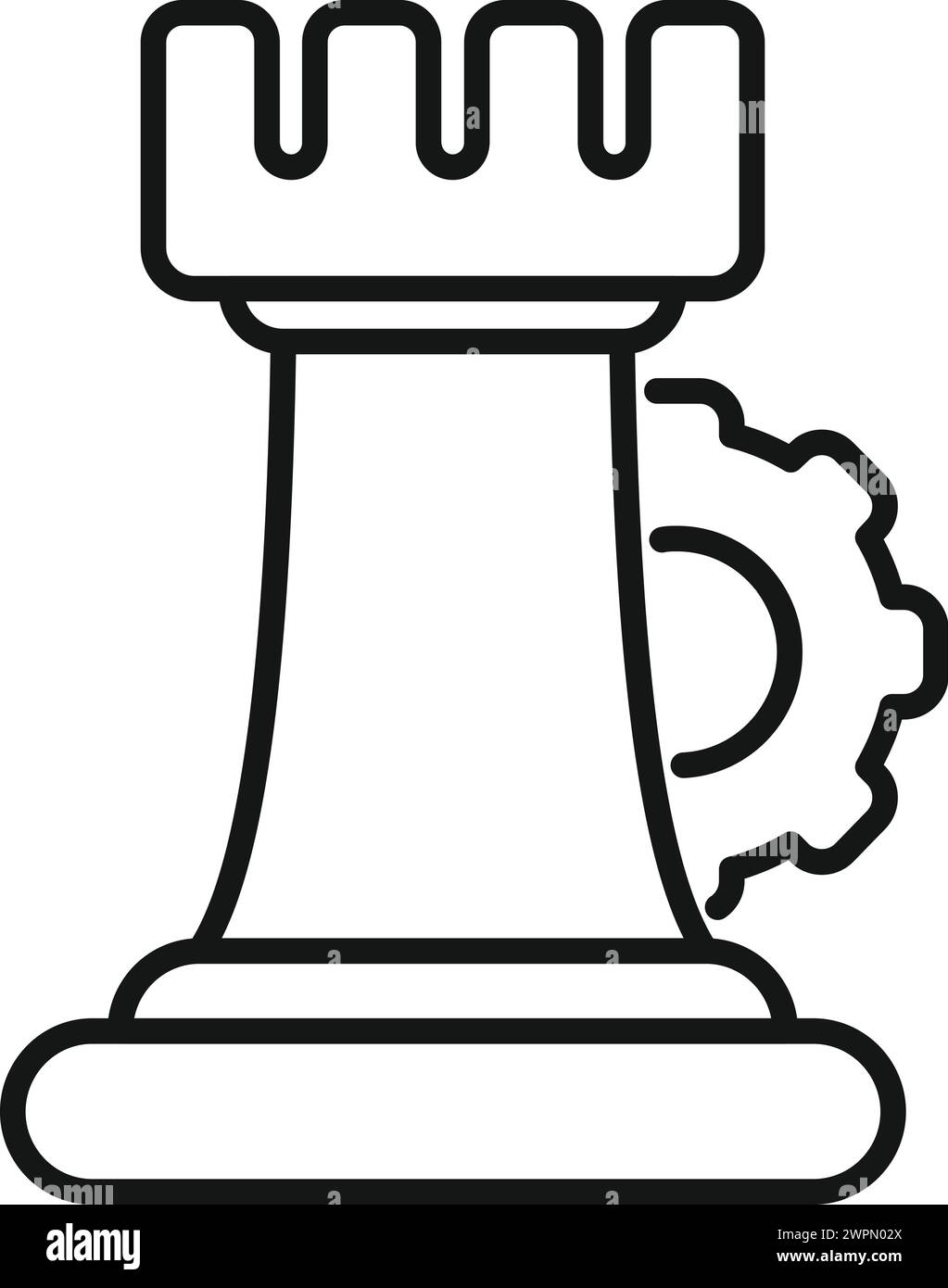 Chess tower gear work icon outline vector. Coping skills. Handle ...