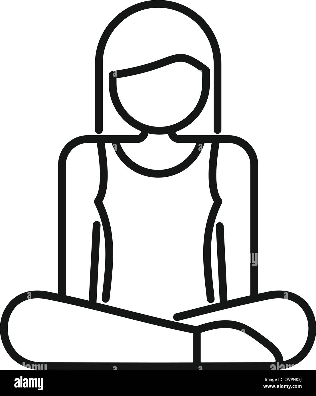 Person meditation pose icon outline vector. Coping skills health mental ...