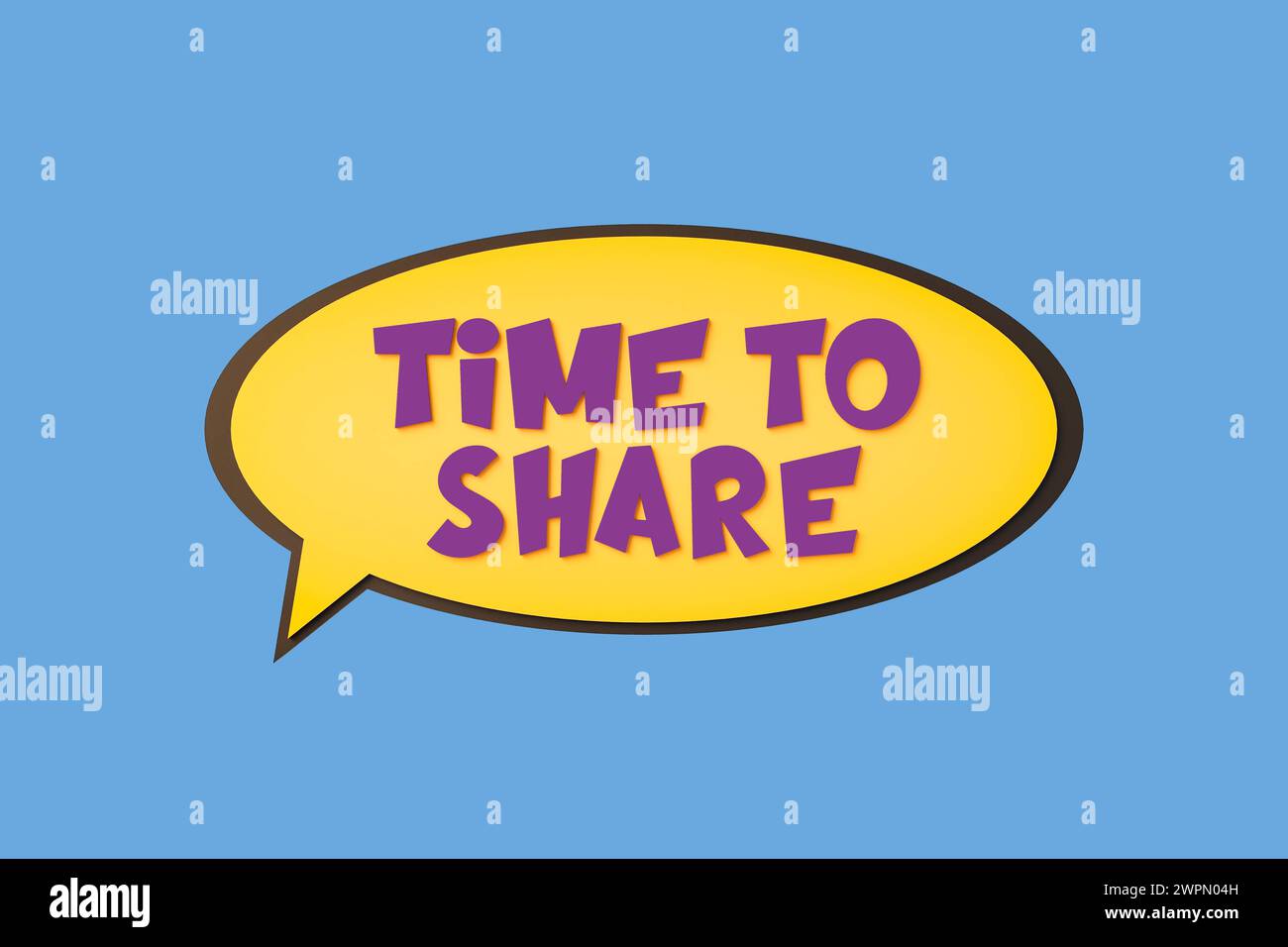 Time to share, cartoon speech bubble. Time to share, cartoon speech ...
