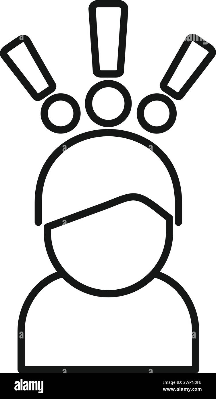 Person attention icon outline vector. Coping skills business. Stress ...