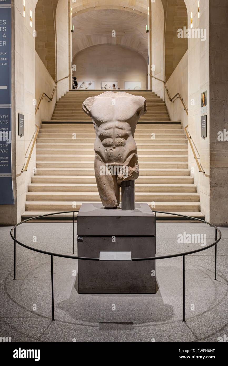 Various antiquities and artworks of Le Louvre Museum collections in ...