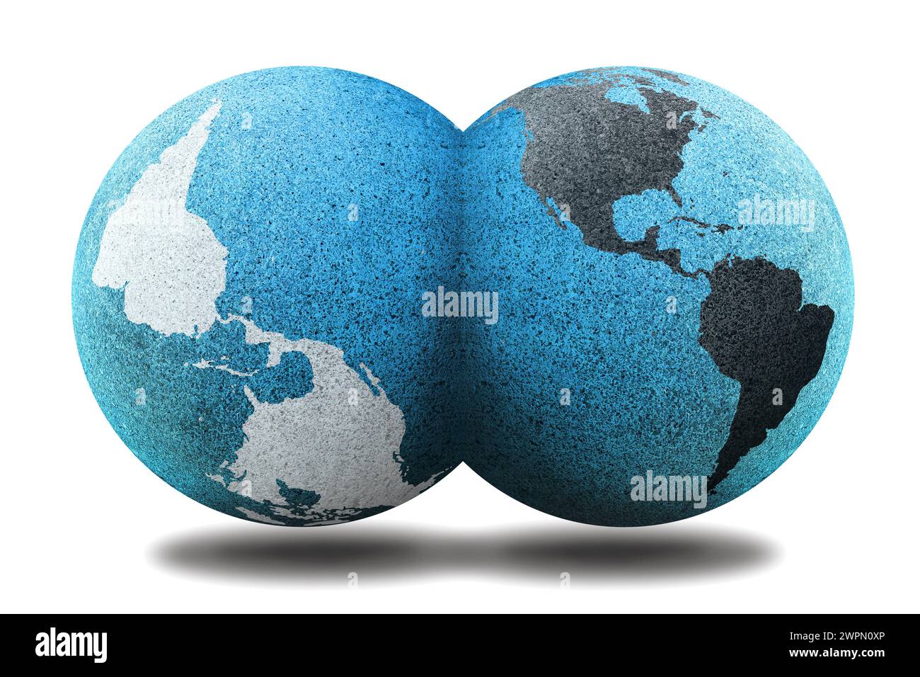 Continents in opposition; north against south; white against black ...