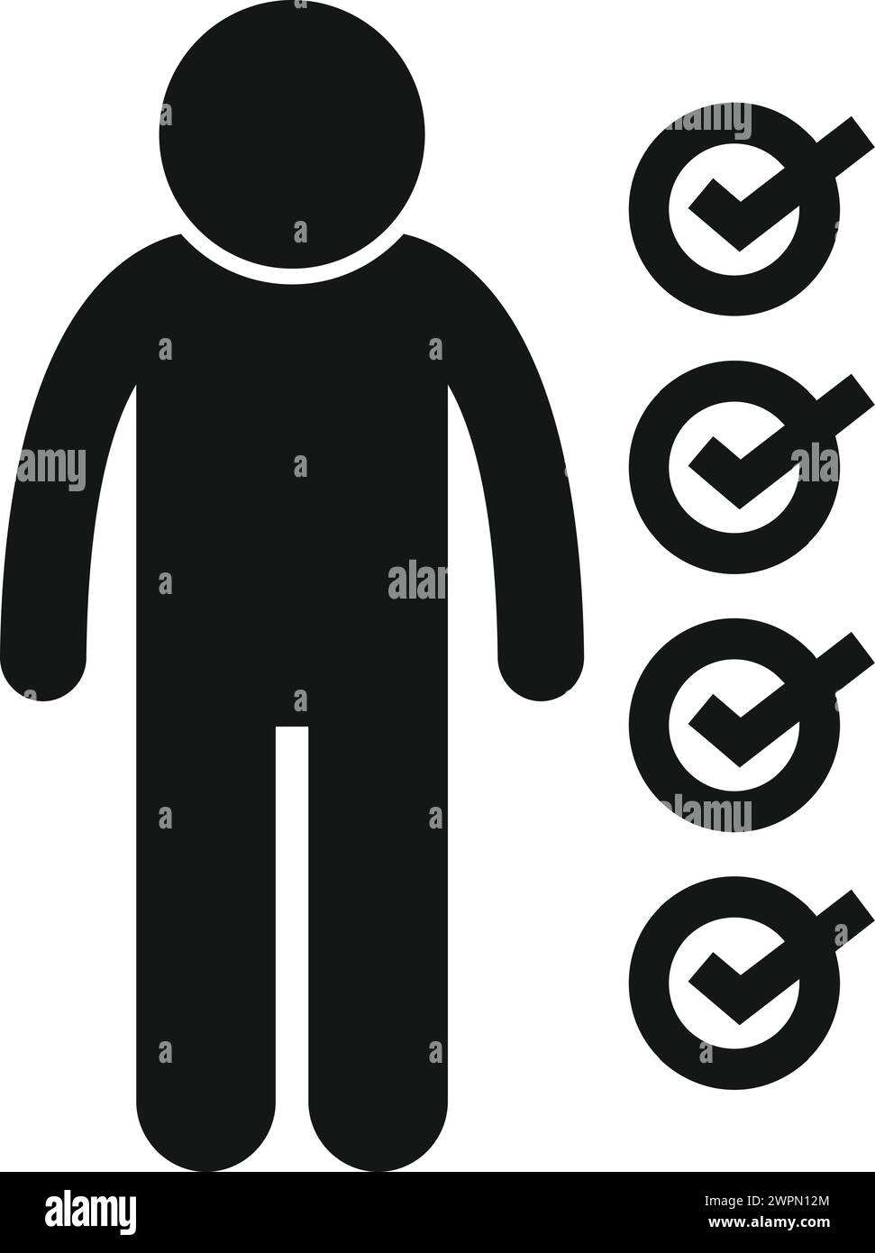 Approve candidate work icon simple vector. Promotion human. Expert find ...