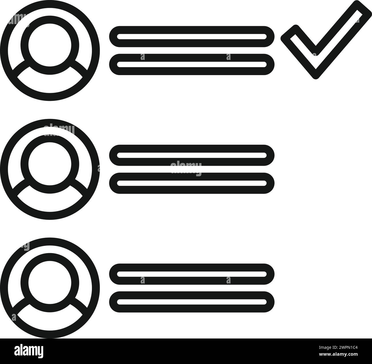 Candidate approved icon outline vector. Expert solitary. Resume find ...